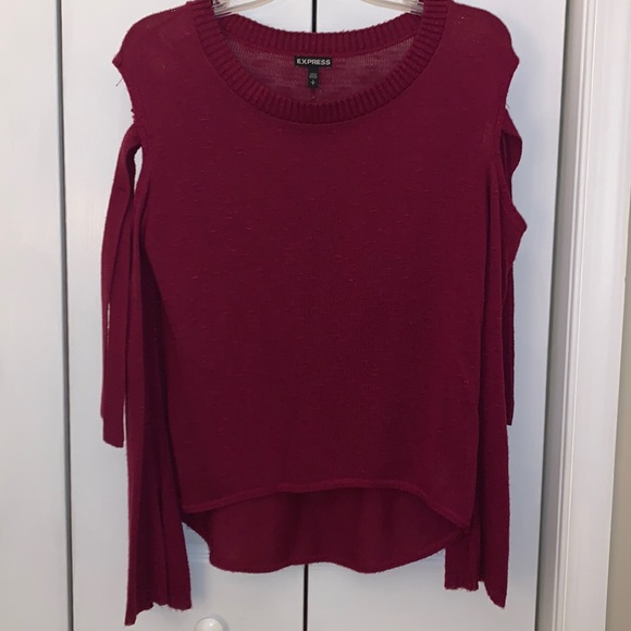 Express | Sweaters | Burgundy Color Lightweight Sweater W Cut Outs And ...